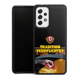 DeinDesign Galaxy A53 5G Handy Gallery Case Handyh&uuml;lle 9H Geh&auml;rtetes Glas R&uuml;ckseite H&uuml;lle Sgd Sg Dynamo Dresden Merchandise Gallery Case