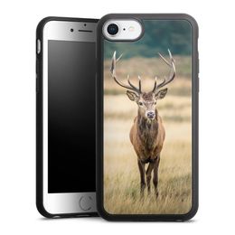 DeinDesign iPhone SE (2020) Handy Gallery Case Handyh&uuml;lle 9H Geh&auml;rtetes Glas R&uuml;ckseite H&uuml;lle Meadow Deer Forrest Gallery Case