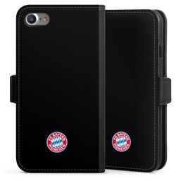 DeinDesign iPhone SE (2020) Handy Klapph&uuml;lle Handyh&uuml;lle aus Kunst Leder schwarz Flip Case Fc Bayern M&uuml;nchen Fcb Logo Sideflip mit Lasche