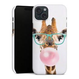 DeinDesign iPhone 15 Plus Handy Premium Case Smartphone Handyh&uuml;lle Schutzh&uuml;lle gl&auml;nzend Giraffe Animals Glasses Premium Case