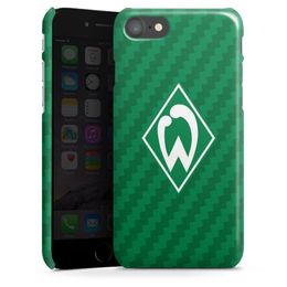 DeinDesign iPhone SE (2022) Handy Premium Case Smartphone Handyh&uuml;lle Schutzh&uuml;lle gl&auml;nzend Carbon Official Licensed Product Sv Werder Bremen Premium Case