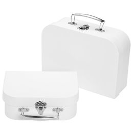 buttinette Deko-Koffer-Set, wei&szlig;, 25 x 18 x 8,5 cm und 20 x 14 x 7,5 cm, 2 St&uuml;ck