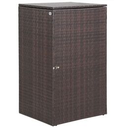 Casaria Polyrattan M&uuml;lltonnenbox Braun 115x65x80cm