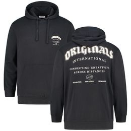 Jack & Jones Herren Gro&szlig;e Gr&ouml;&szlig;en | Jack&Jones Hoodie mit Print auf Vorder- und R&uuml;ckseite Farbe schwarz Gr&ouml;&szlig;e: 5XL