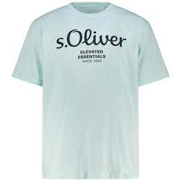 Herren Gro&szlig;e Gr&ouml;&szlig;en | s.Oliver T-Shirt mit Label-Print Farbe t&uuml;rkis Gr&ouml;&szlig;e: 5XL