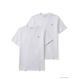 Herren T-Shirt "SS BADGE TEE 2 PACK"hellwei&szlig;, hellwei&szlig;, Gr. L, Calvin Klein Jeans, Single Jersey, Obermaterial: 100% Baumwolle, Shirts, Mit