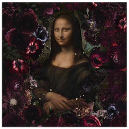Wandbild Artland, B:50cm H:50cm, bunt, Alu Dibond, Wohnzimmer, Bilder, "Mona Lisa - Da Vinci Adaption", als Alubild, Leinwandbild, Poster,
