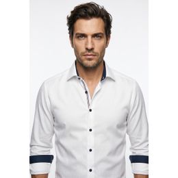 OLYMP Herren Businesshemd "Luxor"wei&szlig;, Gr. 42, unifarben, Web, Obermaterial: 100% Baumwolle, Hemden, New Kentkragen, modern fit