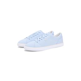Tommy Hilfiger Damen Plateausneaker "TH LOW PROFILE VULC CANVAS", Gr. 35hellblau, Baumwolle, unifarben, Basic, Schuhe, Halbschuh, Schn&uuml;rer,