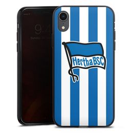 DeinDesign iPhone Xr Handy Silikon H&uuml;lle Case schwarz Handyh&uuml;lle Flag Hertha Bsc Stripes