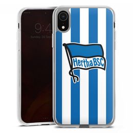 DeinDesign iPhone Xr Handy Silikon H&uuml;lle Case transparent Handyh&uuml;lle Flag Hertha Bsc Stripes Silikon Case