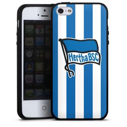 DeinDesign iPhone SE (2016-2019) Handy Silikon H&uuml;lle Case schwarz Handyh&uuml;lle Hertha Bsc Stripes Flag