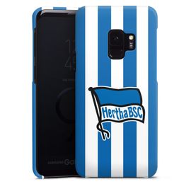 DeinDesign Galaxy S9 Handy Premium Case Smartphone Handyh&uuml;lle Schutzh&uuml;lle matt Flag Hertha Bsc Stripes Premium Case