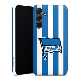 DeinDesign Galaxy A35 5G Handy Premium Case Smartphone Handyh&uuml;lle Schutzh&uuml;lle gl&auml;nzend Flag Hertha Bsc Stripes Premium Case