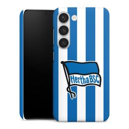 DeinDesign Galaxy S23 Handy Premium Case Smartphone Handyh&uuml;lle Schutzh&uuml;lle matt Flag Hertha Bsc Stripes Premium Case