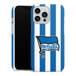 DeinDesign iPhone 13 Pro Handy Premium Case Smartphone Handyh&uuml;lle Schutzh&uuml;lle matt Flag Hertha Bsc Stripes Premium Case