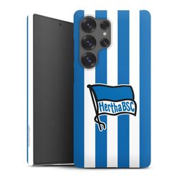 DeinDesign Galaxy S25 Ultra Handy Premium Case Smartphone Handyh&uuml;lle Schutzh&uuml;lle matt Flag Hertha Bsc Stripes Premium Case