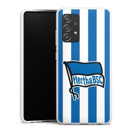 DeinDesign Galaxy A52s 5G Handy Silikon H&uuml;lle Case wei&szlig; Handyh&uuml;lle Flag Hertha Bsc Stripes Silikon Case