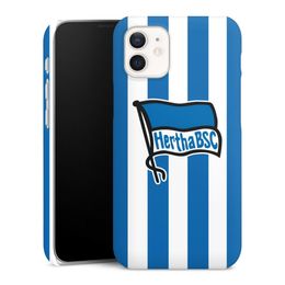 DeinDesign iPhone 12 mini Handy Premium Case Smartphone Handyh&uuml;lle Schutzh&uuml;lle matt Flag Hertha Bsc Stripes Premium Case