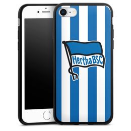 DeinDesign iPhone SE (2020) Handy Slim Case extra d&uuml;nn Silikon Handyh&uuml;lle schwarz H&uuml;lle Hertha Bsc Stripes Flag Silikon Slim Case