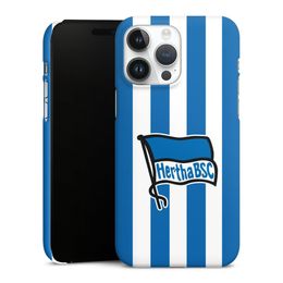 DeinDesign iPhone 14 Pro Max Handy Premium Case Smartphone Handyh&uuml;lle Schutzh&uuml;lle matt Flag Hertha Bsc Stripes Premium Case