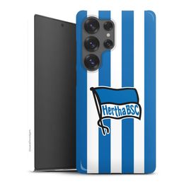 DeinDesign Galaxy S25 Ultra Handy Premium Case Smartphone Handyh&uuml;lle Schutzh&uuml;lle gl&auml;nzend Flag Hertha Bsc Stripes Premium Case
