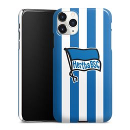 DeinDesign iPhone 11 Pro Max Handy Premium Case Smartphone Handyh&uuml;lle Schutzh&uuml;lle gl&auml;nzend Flag Hertha Bsc Stripes Premium Case