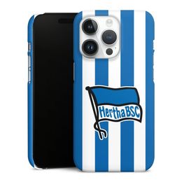 DeinDesign iPhone 14 Pro Handy Premium Case Smartphone Handyh&uuml;lle Schutzh&uuml;lle matt Flag Hertha Bsc Stripes Premium Case