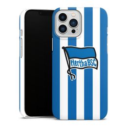 DeinDesign iPhone 13 Pro Max Handy Premium Case Smartphone Handyh&uuml;lle Schutzh&uuml;lle matt Flag Hertha Bsc Stripes Premium Case