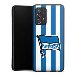 DeinDesign Galaxy A52s 5G Handy Premium Silikon H&uuml;lle Handyh&uuml;lle schwarz Case Flag Hertha Bsc Stripes Silikon Premium Case