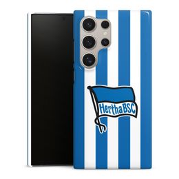 DeinDesign Galaxy S24 Ultra Handy Premium Case Smartphone Handyh&uuml;lle Schutzh&uuml;lle gl&auml;nzend Flag Hertha Bsc Stripes Premium Case