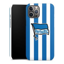 DeinDesign iPhone 12 Pro Max Handy Premium Case Smartphone Handyh&uuml;lle Schutzh&uuml;lle matt Flag Hertha Bsc Stripes Premium Case