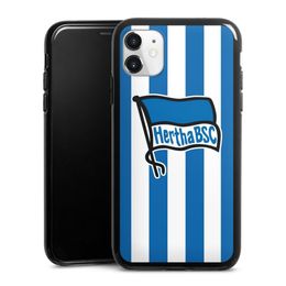 DeinDesign iPhone 11 Handy Silikon H&uuml;lle Case schwarz Handyh&uuml;lle Hertha Bsc Stripes Flag