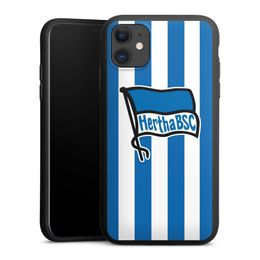 DeinDesign iPhone 11 Handy Premium Silikon H&uuml;lle Handyh&uuml;lle schwarz Case Hertha Bsc Stripes Flag Silikon Premium Case