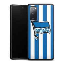 DeinDesign Galaxy S20 FE 5G Handy Premium Silikon H&uuml;lle Handyh&uuml;lle schwarz Case Flag Hertha Bsc Stripes Silikon Premium Case
