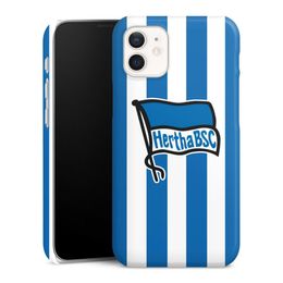 DeinDesign iPhone 12 mini Handy Premium Case Smartphone Handyh&uuml;lle Schutzh&uuml;lle gl&auml;nzend Flag Hertha Bsc Stripes Premium Case