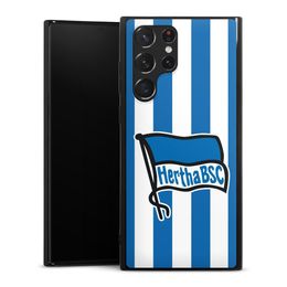 DeinDesign Galaxy S22 Ultra Handy Silikon H&uuml;lle Case schwarz Handyh&uuml;lle Flag Hertha Bsc Stripes