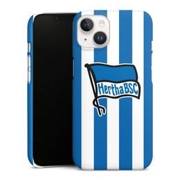 DeinDesign iPhone 14 Handy Premium Case Smartphone Handyh&uuml;lle Schutzh&uuml;lle matt Flag Hertha Bsc Stripes Premium Case