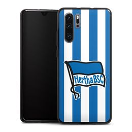 DeinDesign Huawei P30 Pro Handy Silikon H&uuml;lle Case schwarz Handyh&uuml;lle Flag Hertha Bsc Stripes