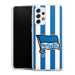DeinDesign Galaxy A33 5G Handy Silikon H&uuml;lle Case wei&szlig; Handyh&uuml;lle Hertha Bsc Stripes Flag Silikon Case