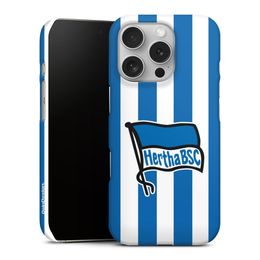 DeinDesign iPhone 16 Pro Handy Premium Case Smartphone Handyh&uuml;lle Schutzh&uuml;lle matt Flag Hertha Bsc Stripes Premium Case