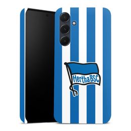 DeinDesign Galaxy A55 5G Handy Premium Case Smartphone Handyh&uuml;lle Schutzh&uuml;lle gl&auml;nzend Flag Hertha Bsc Stripes Premium Case