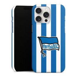 DeinDesign iPhone 15 Pro Max Handy Premium Case Smartphone Handyh&uuml;lle Schutzh&uuml;lle matt Flag Hertha Bsc Stripes Premium Case
