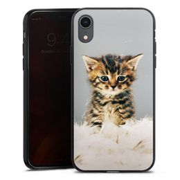 DeinDesign iPhone Xr Handy Silikon H&uuml;lle Case schwarz Handyh&uuml;lle Cat Pet Feather