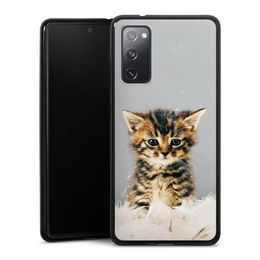DeinDesign Galaxy S20 FE 5G Handy Silikon H&uuml;lle Case schwarz Handyh&uuml;lle Cat Pet Feather