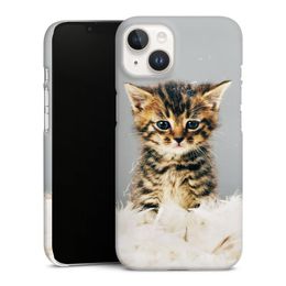 DeinDesign iPhone 14 Handy Premium Case Smartphone Handyh&uuml;lle Schutzh&uuml;lle matt Cat Pet Feather Premium Case