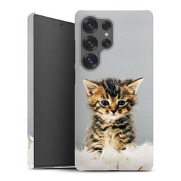 DeinDesign Galaxy S25 Ultra Handy Premium Case Smartphone Handyh&uuml;lle Schutzh&uuml;lle matt Cat Pet Feather Premium Case