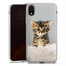 DeinDesign iPhone Xr Handy Silikon H&uuml;lle Case transparent Handyh&uuml;lle Cat Pet Feather Silikon Case