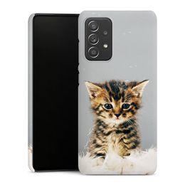 DeinDesign Galaxy A52s 5G Handy Premium Case Smartphone Handyh&uuml;lle Schutzh&uuml;lle matt Cat Pet Feather Premium Case