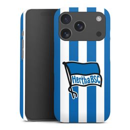 DeinDesign iPhone 17 Pro Handy Premium Case Smartphone Handyh&uuml;lle Schutzh&uuml;lle matt Flag Hertha Bsc Stripes Premium Case